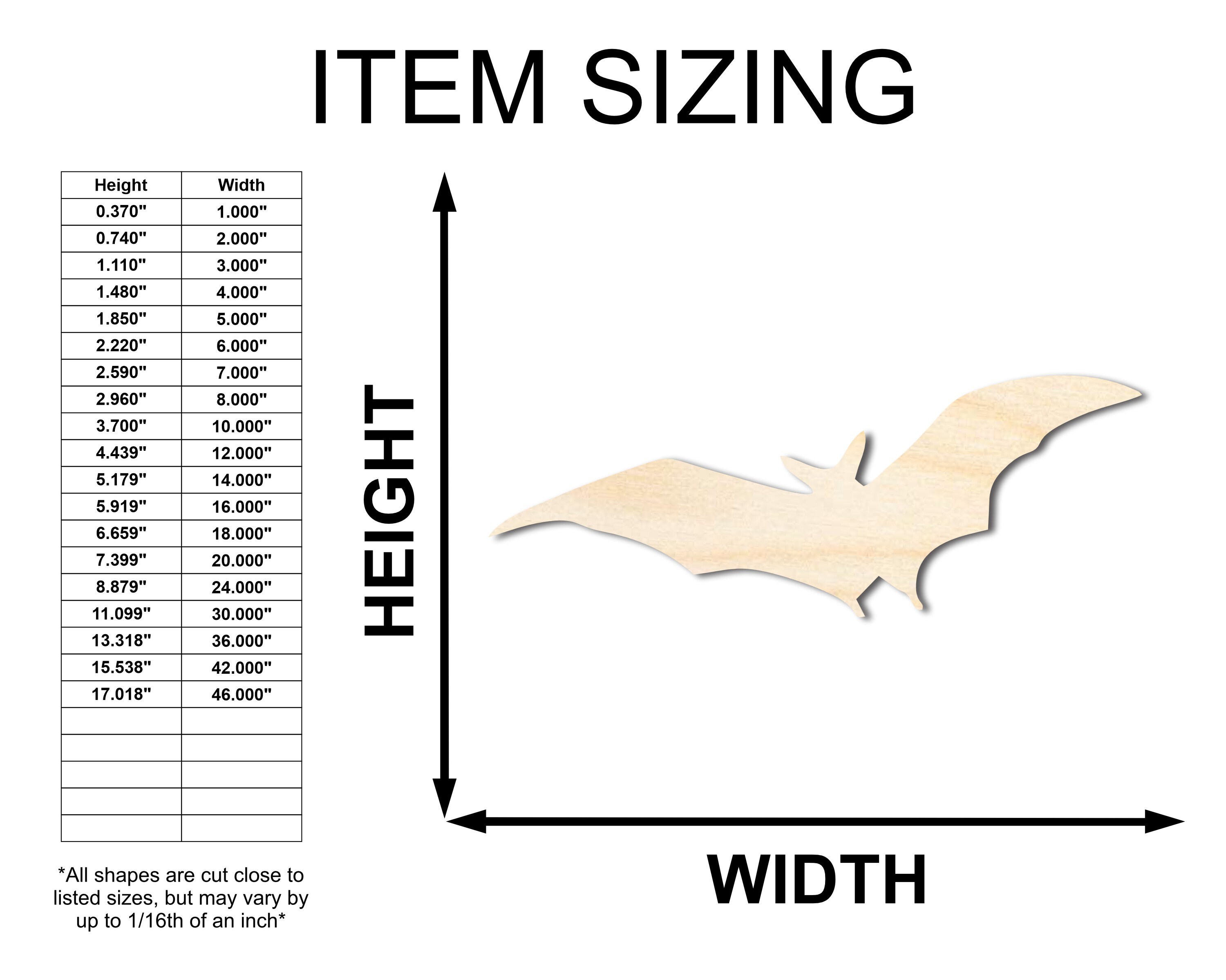 Unfinished Wood Flying Bat Shape Craft up to 36 - Etsy