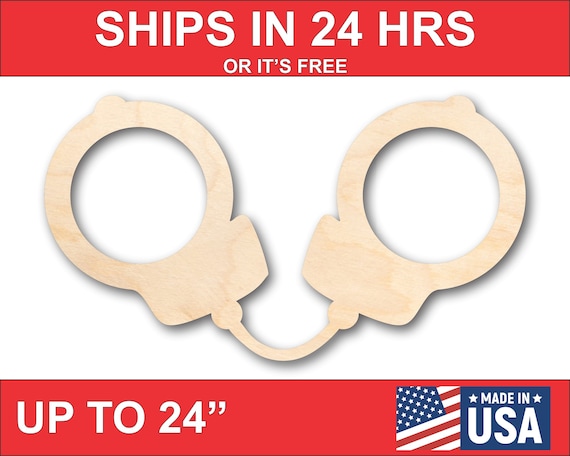 Unfinished Wooden Handcuff Shape Police Law Craft up | Etsy