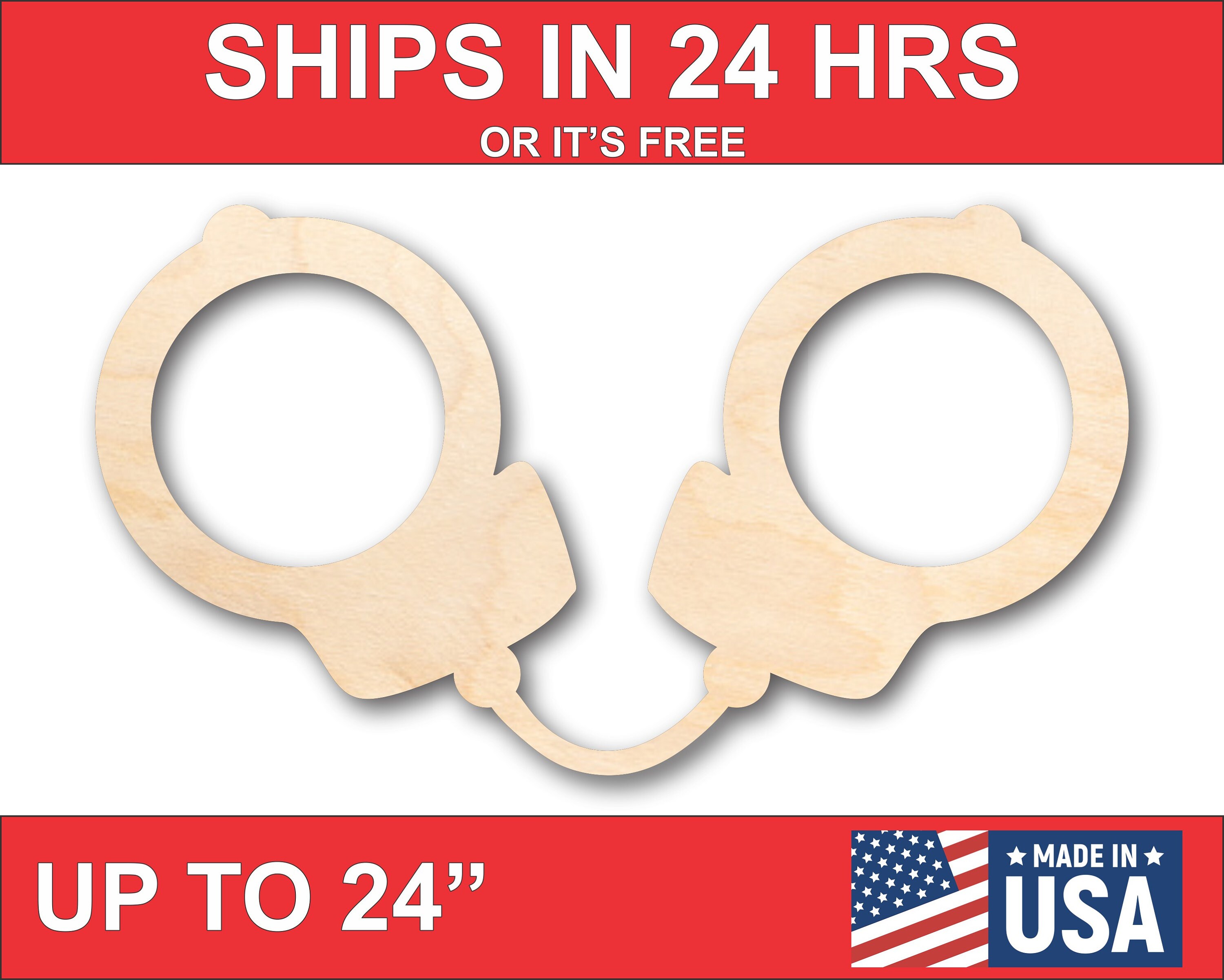 Unfinished Wooden Handcuff Shape Police Law Craft up - Etsy