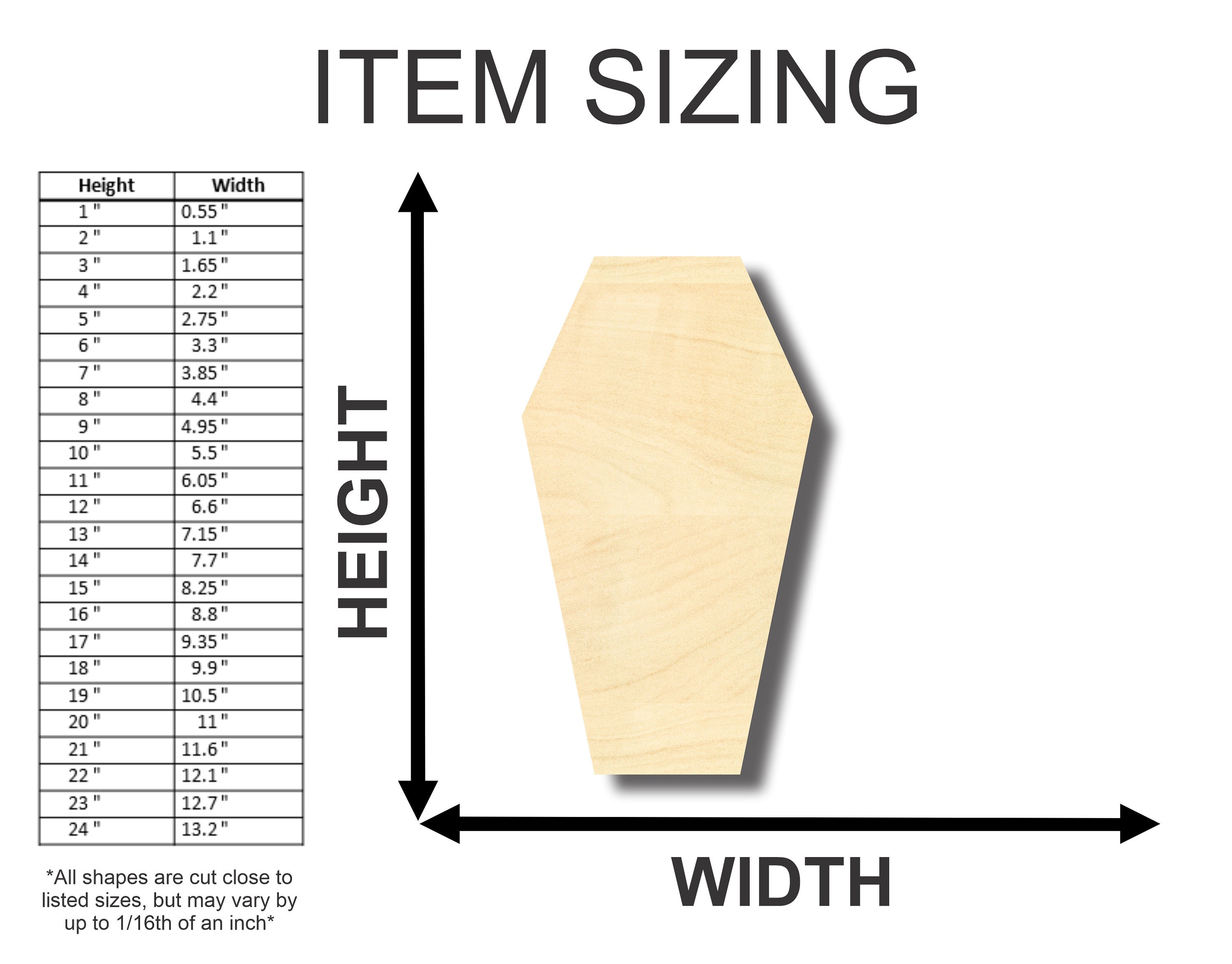 Unfinished Wooden Coffin Shape Halloween 2D not a Box - Etsy
