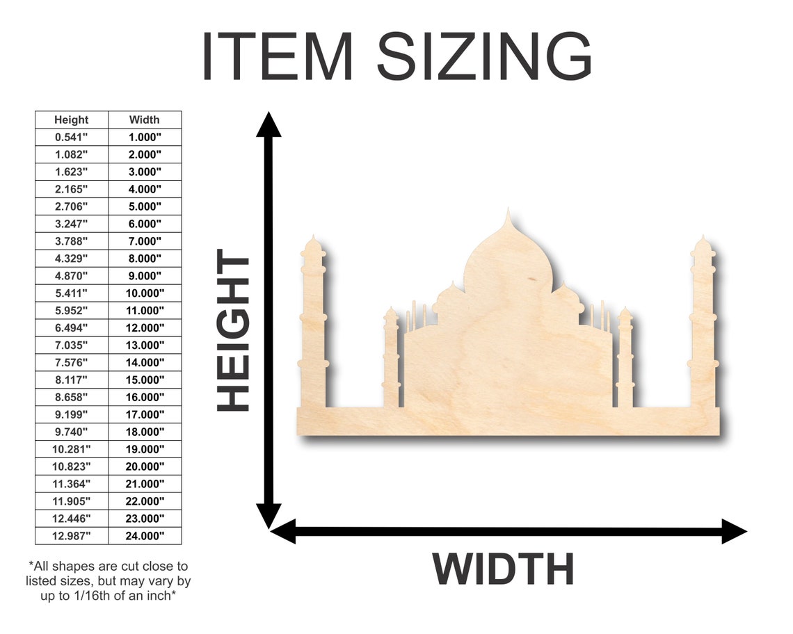 Unfinished Wooden Taj Mahal Shape India Craft up to | Etsy