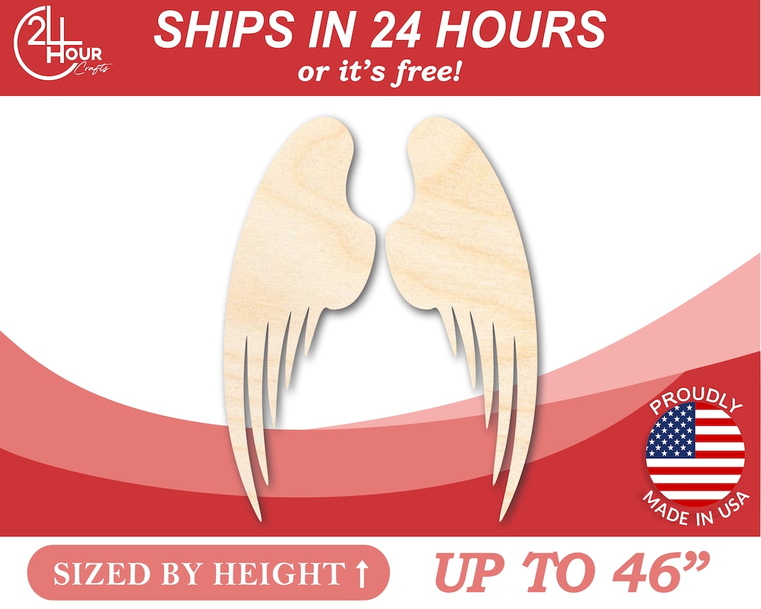 Unfinished Wooden Angel Wings - Craft - From 1" up to 46" DIY - Etsy