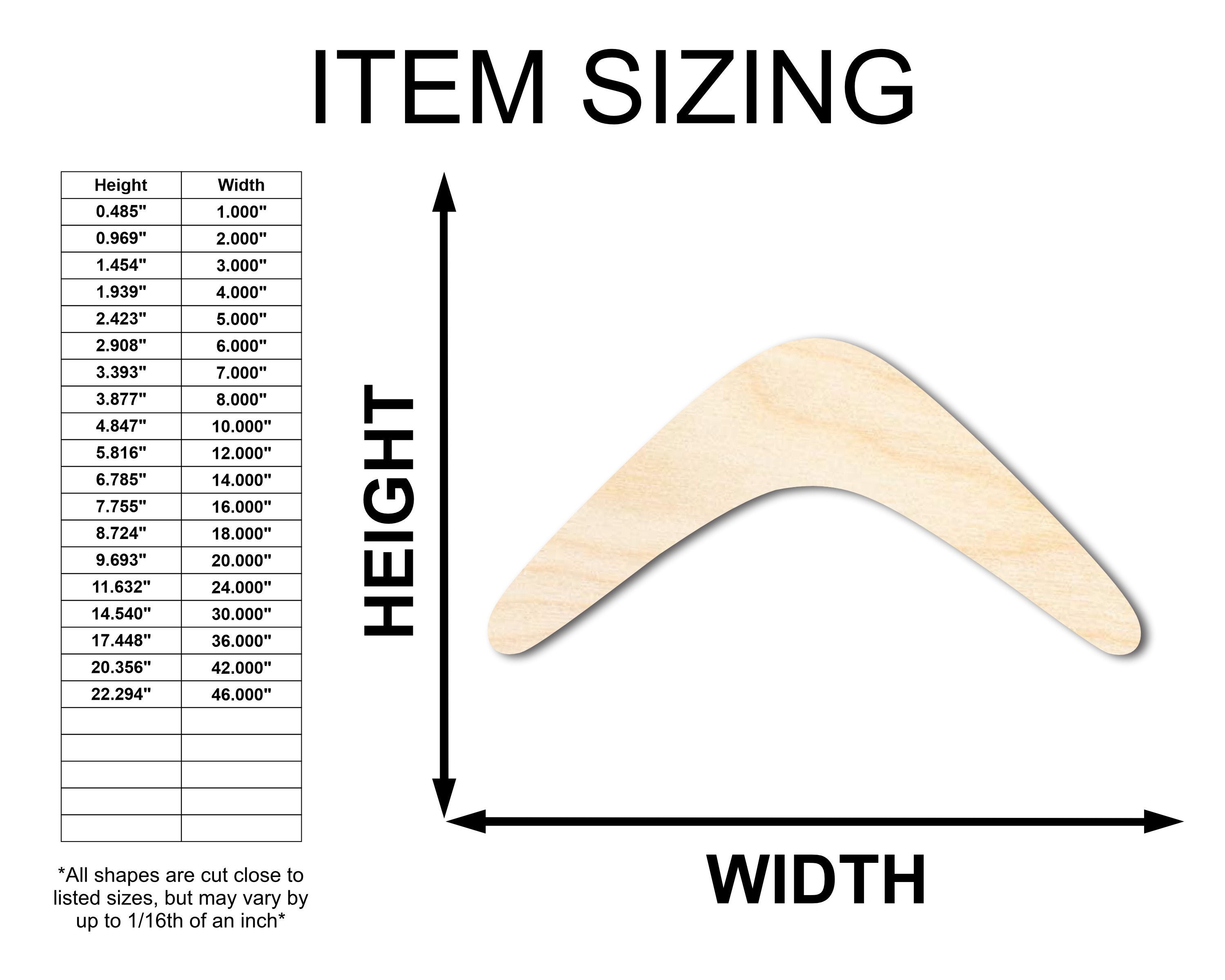 Unfinished Wooden Boomerang Wood Shape Craft up to - Etsy