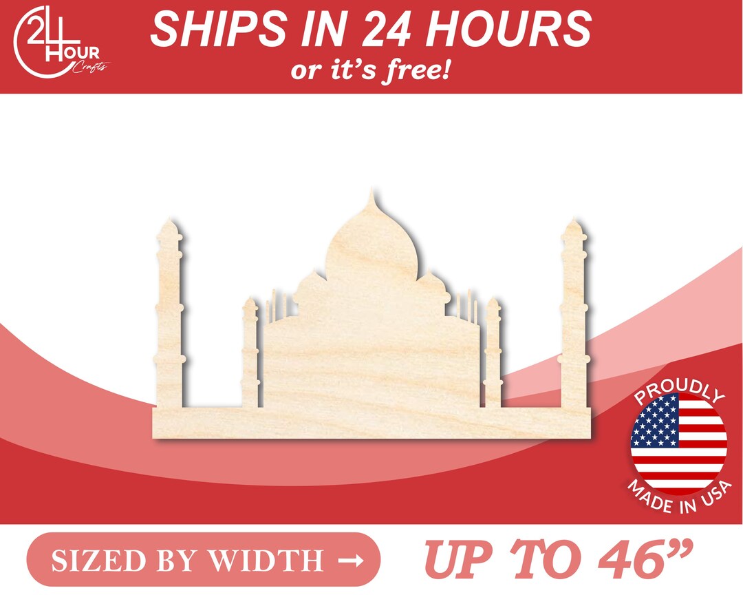 Unfinished Wooden Taj Mahal Shape - India - Craft - From 1" up to 46 ...