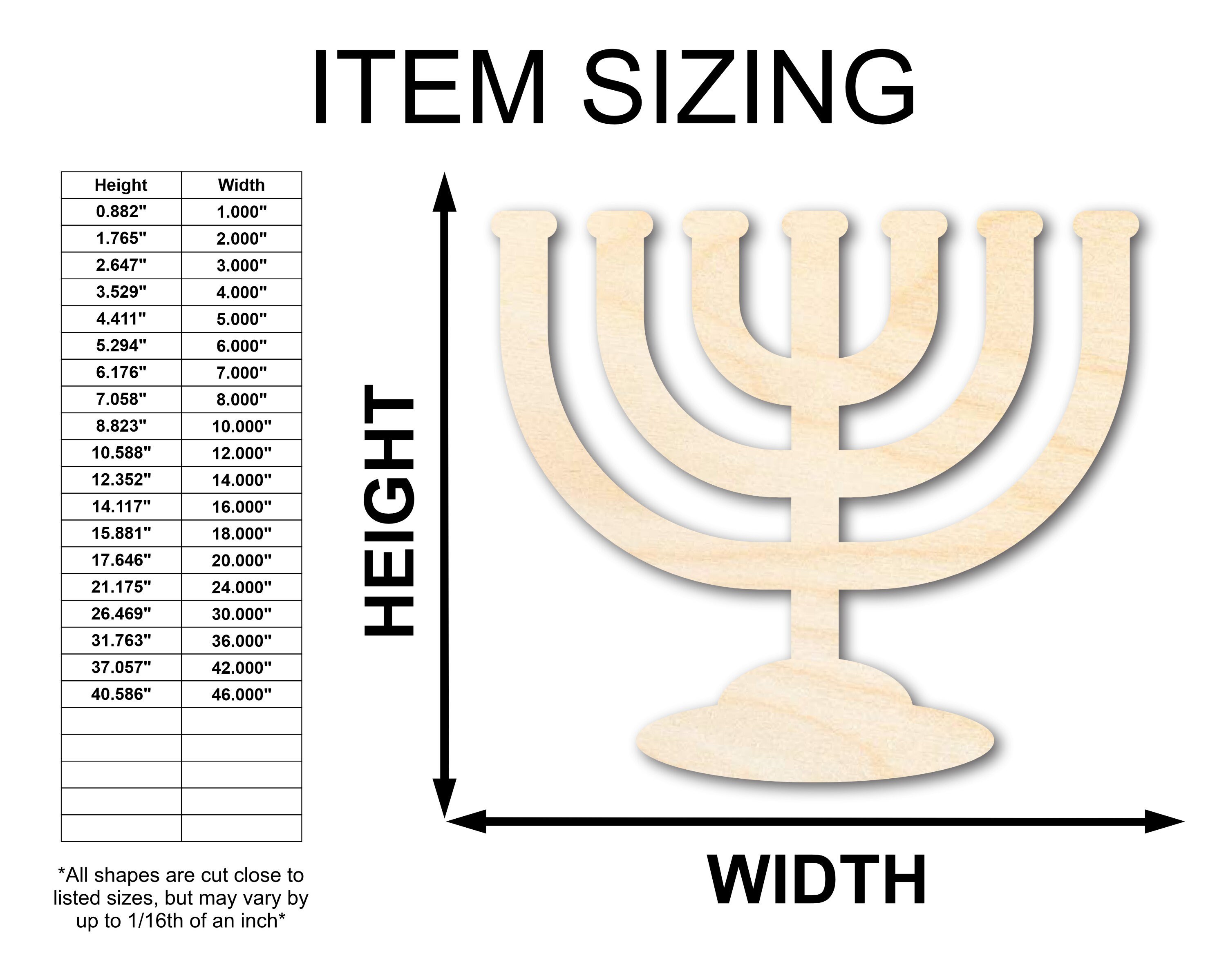 Unfinished Wooden Menorah Shape Hanukkah Craft up to - Etsy