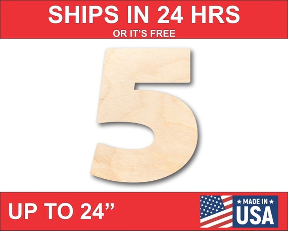 Unfinished Wooden Block Number 5 Craft up to 24 DIY | Etsy