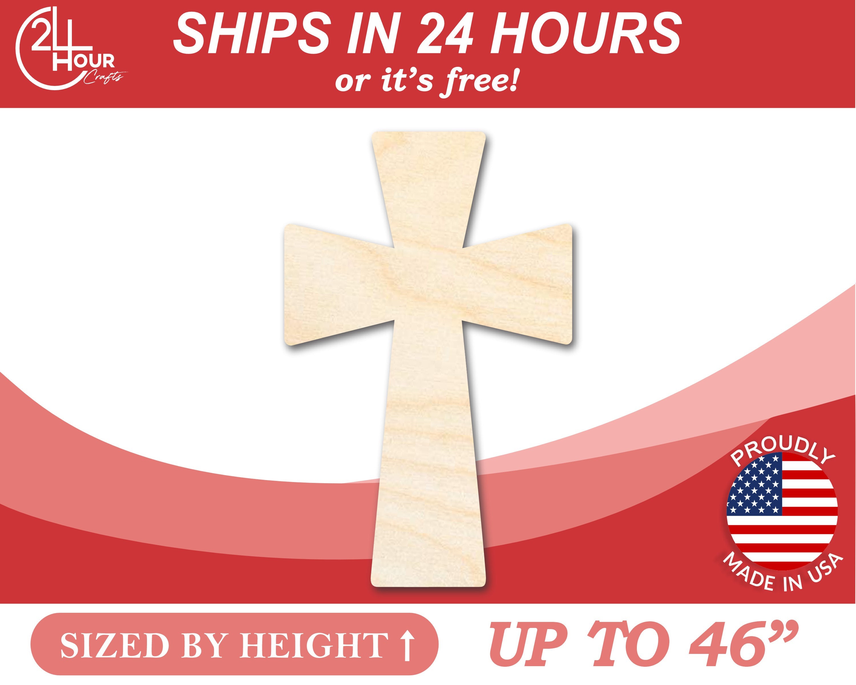 Unfinished Wooden Germanic Cross Shape - Craft - From 1" up to 46" DIY ...