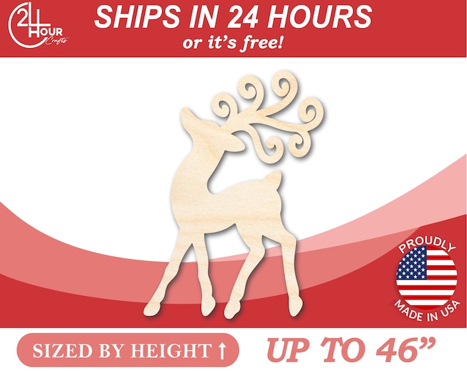 Reindeer Wood Cutout, Christmas Reindeer Wood Cutout, Reindeer Wooden ...