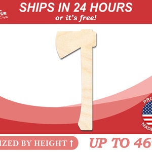 Unfinished Wooden Axe Shape - Woodcutter - Craft- From 1" up to 46" DIY ...