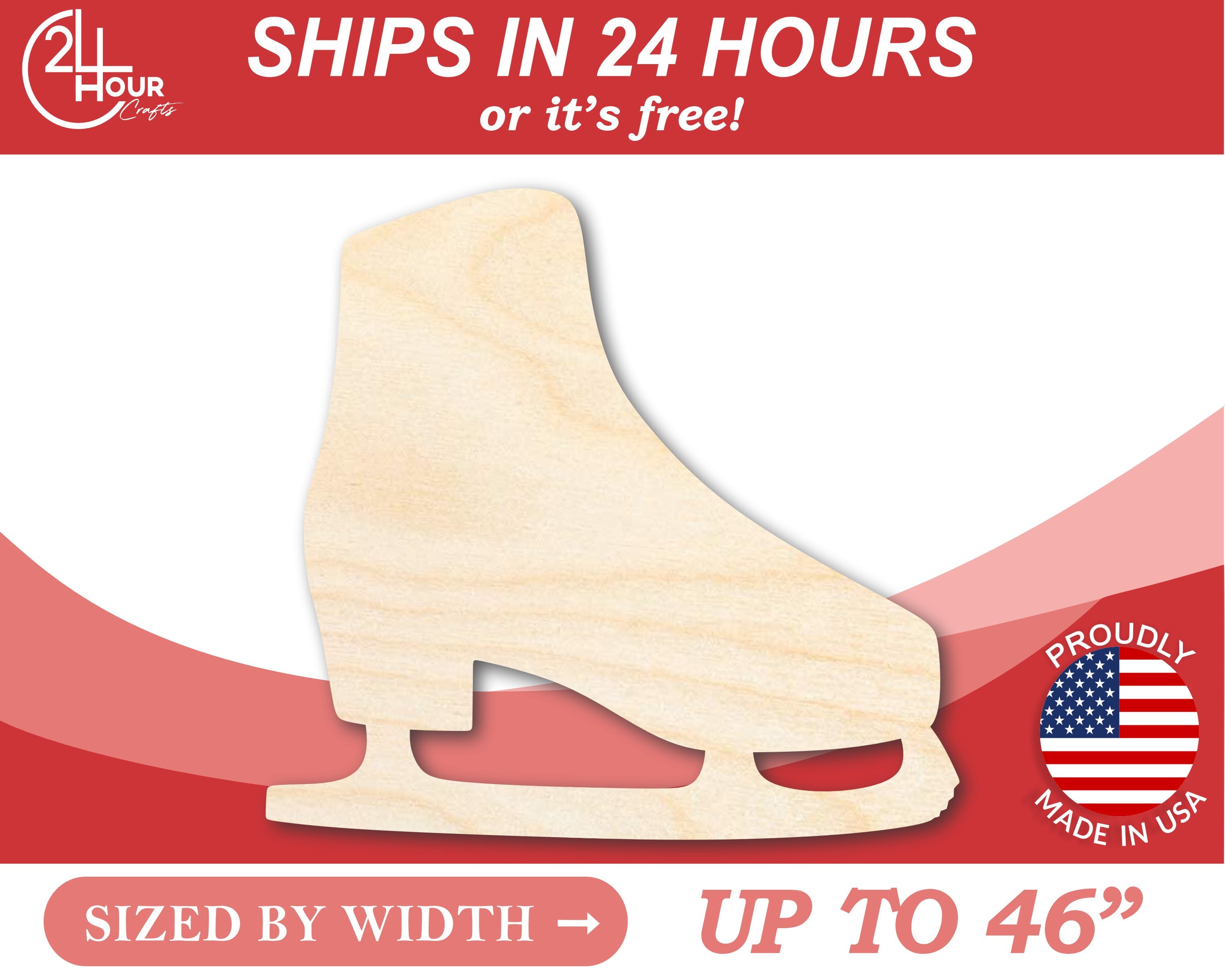 Unfinished Wooden Ice Skate Shape Winter Craft up to - Etsy