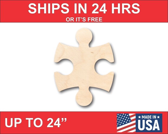 Unfinished Wooden Interlocking Puzzle Shape Autism Awareness - Etsy