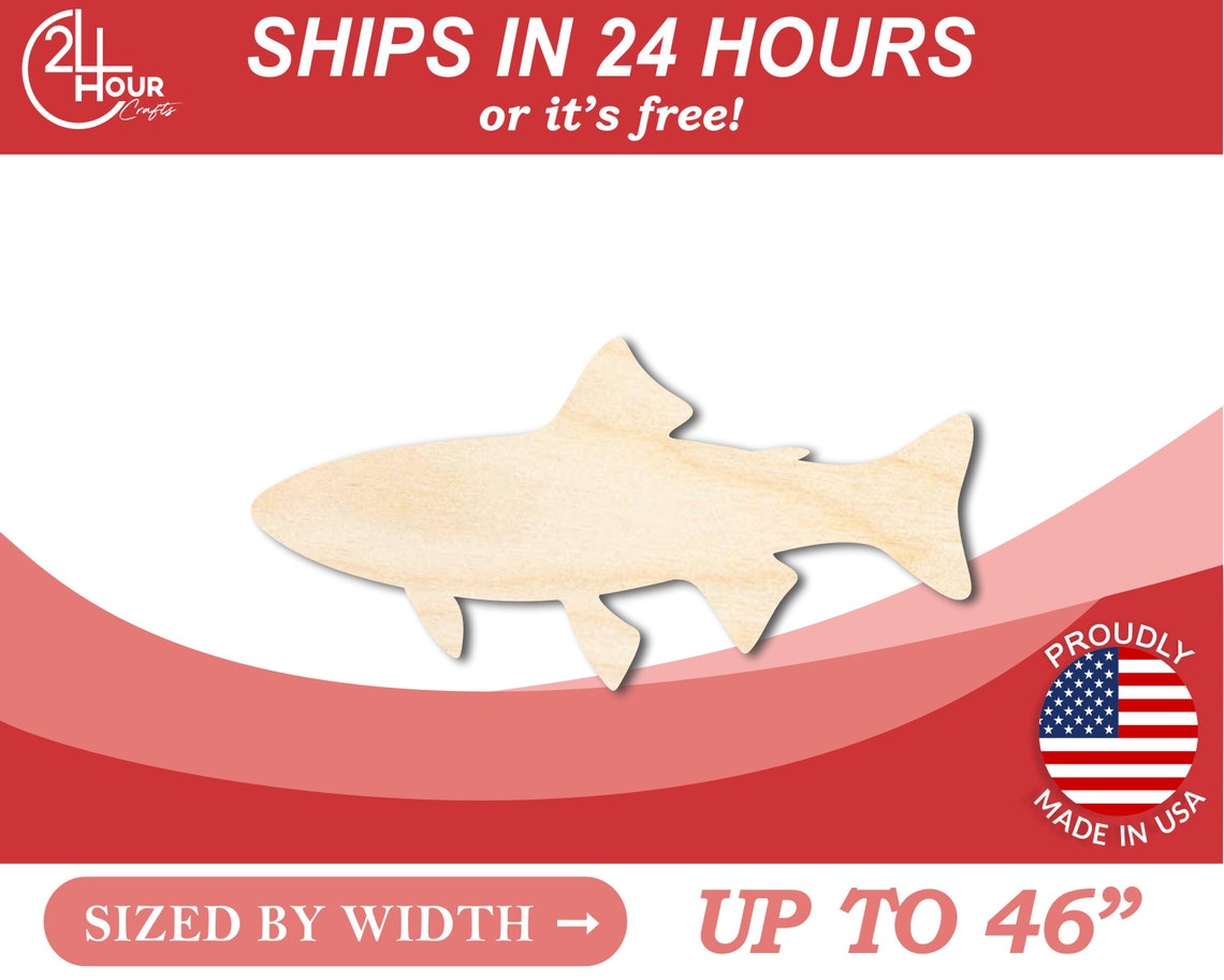 Unfinished Wooden Trout Fish Shape Fishing Craft up to - Etsy
