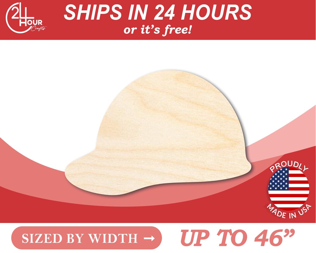 Unfinished Wooden Hard Hat Shape - Construction - Tool - Craft - From 1 ...