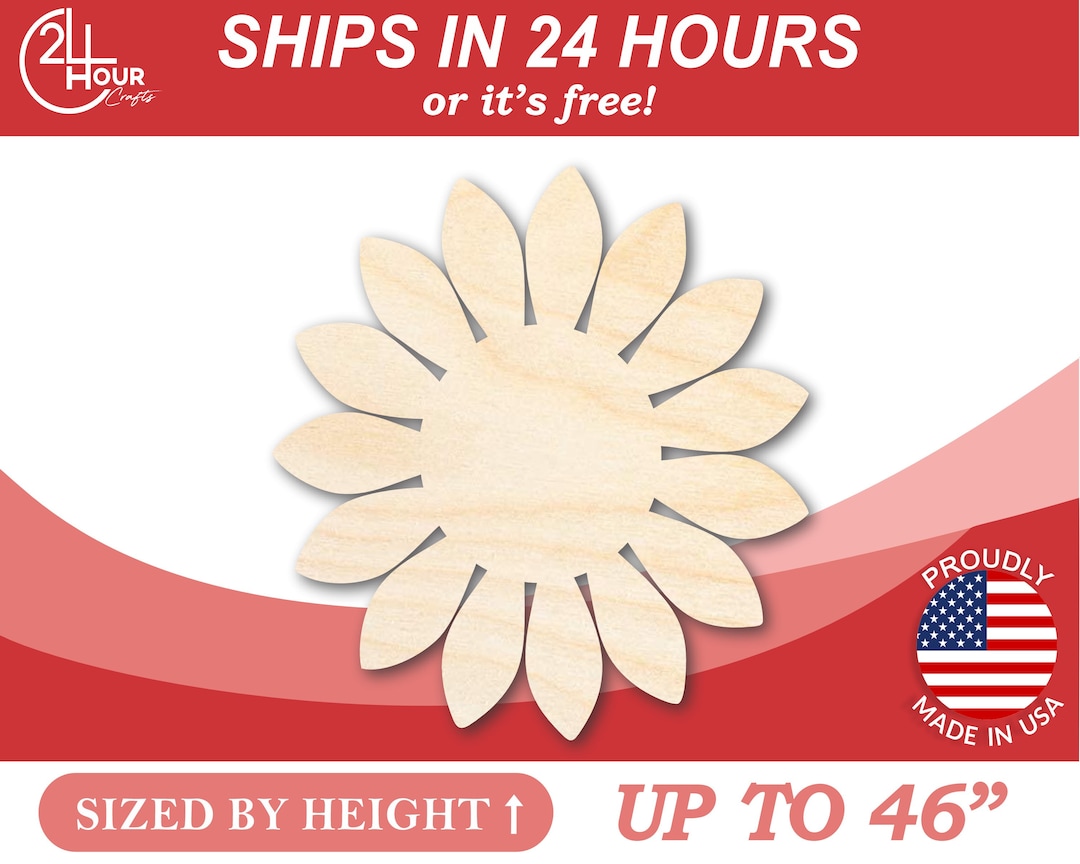 Unfinished Wood Sunflower Shape - Craft - From 1" up to 46" - Etsy