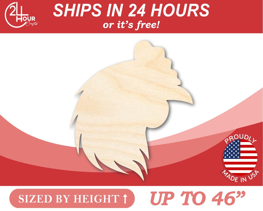 Unfinished Wooden Chicken Shape - Farm Animal - Craft - From 1" up to ...