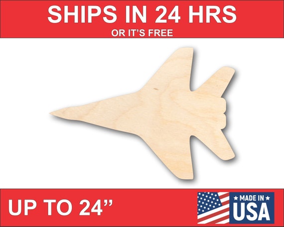 Unfinished Wooden Fighter Jet Airplane Shape Craft up to | Etsy