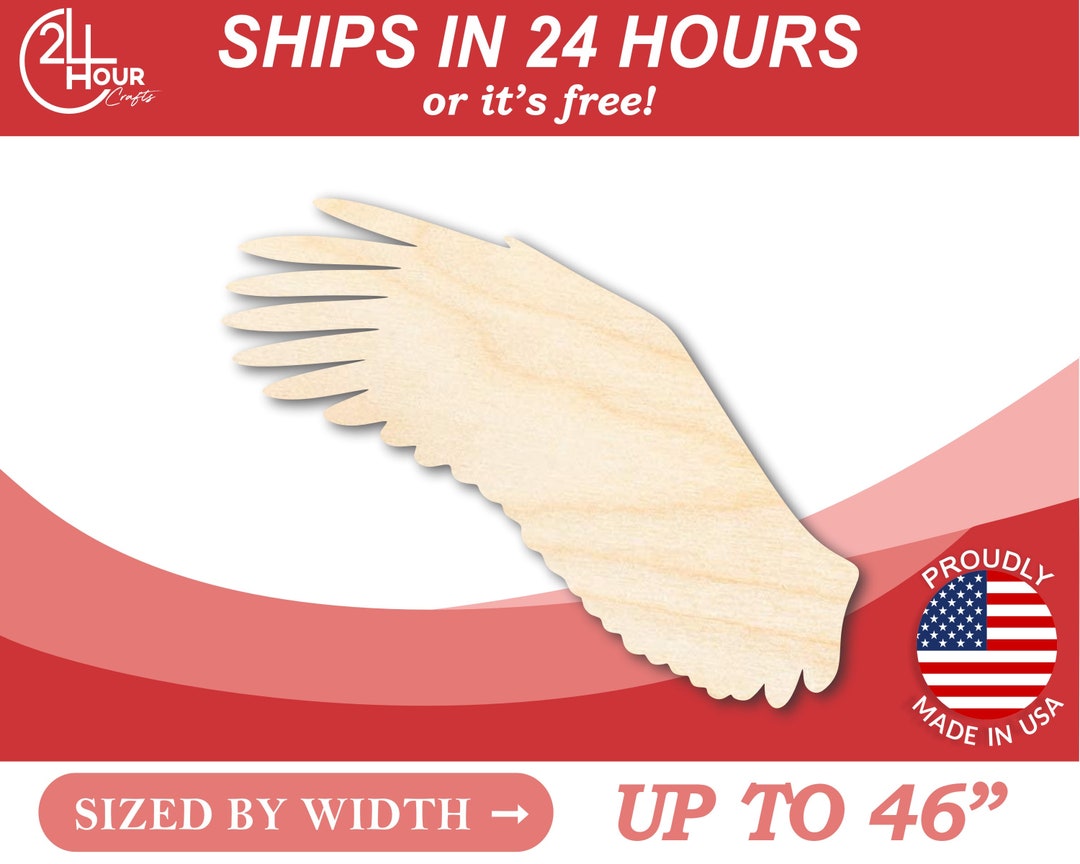 Unfinished Wooden Eagle Wing Shape - Animal - Wildlife - Craft - From 1 ...