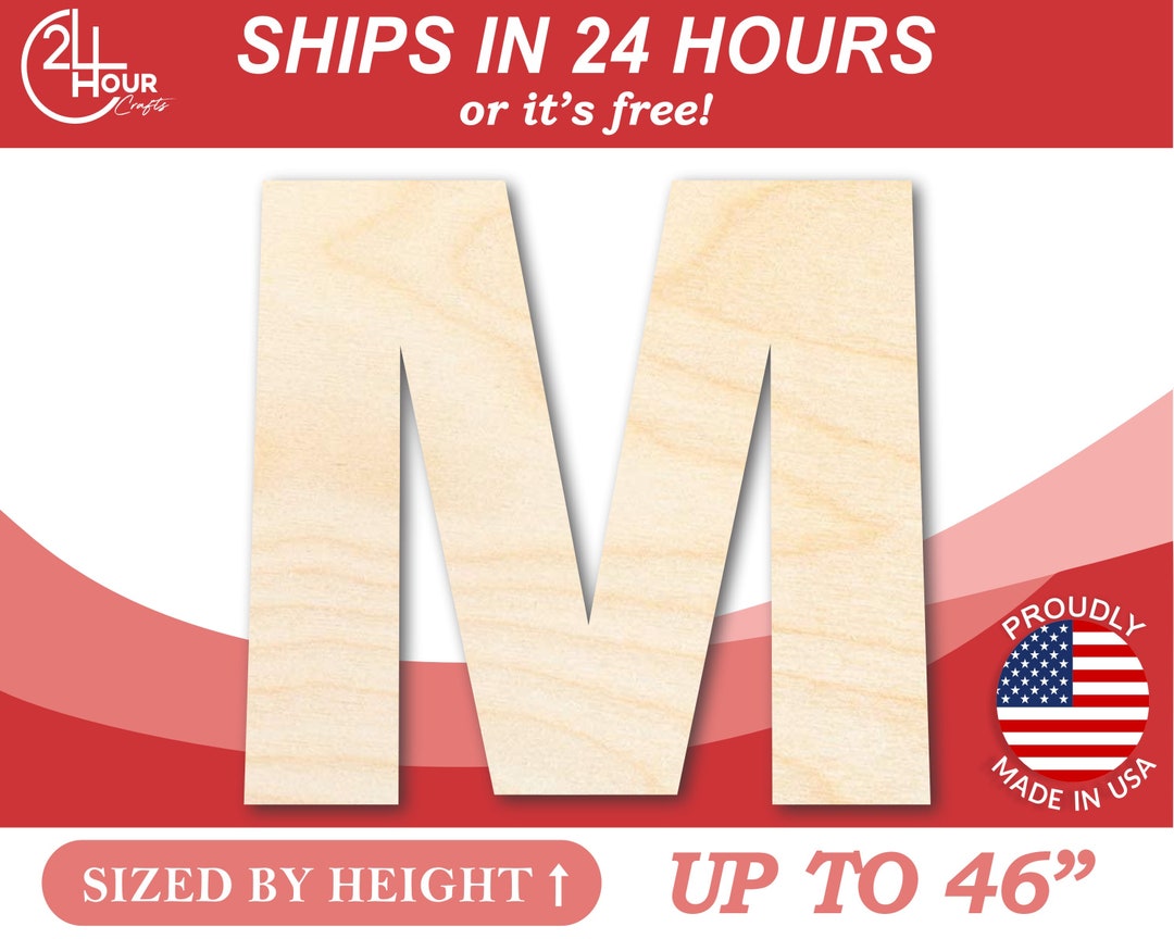 Unfinished Wooden Block Letter M - Craft - From 1" up to 46" DIY - Etsy