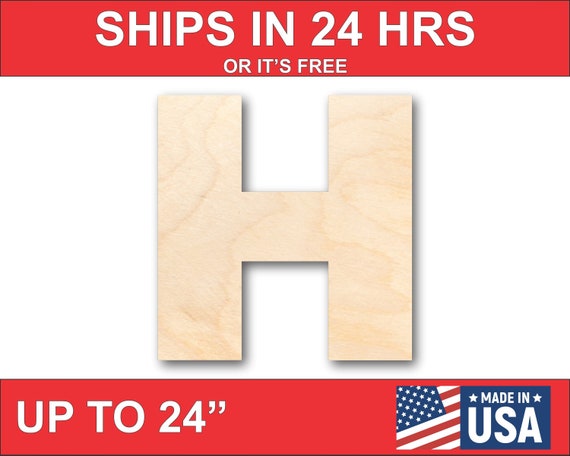 Unfinished Wooden Block Letter H Craft up to 24 DIY - Etsy