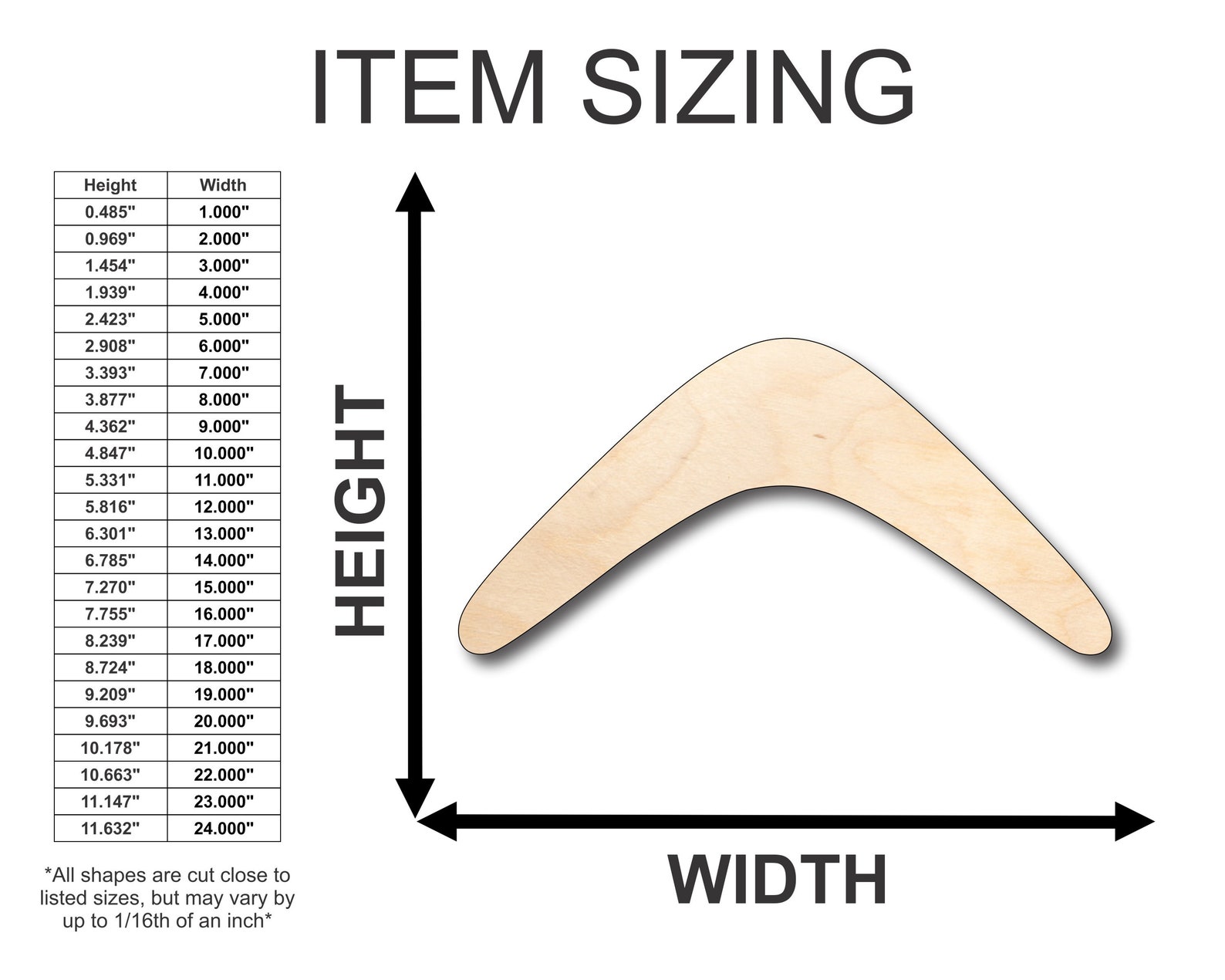 Unfinished Wooden Boomerang Wood Shape Craft up to - Etsy