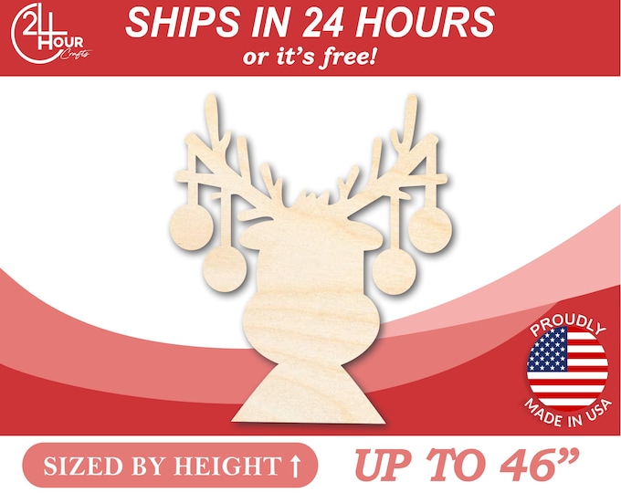 Reindeer Wood Cutout, Christmas Reindeer Wood Cutout, Reindeer Wooden ...