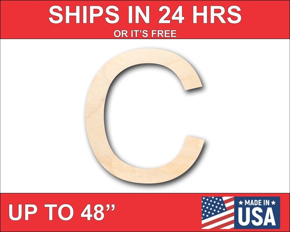 Unfinished Wooden Arial Letter C Shape Craft up to - Etsy