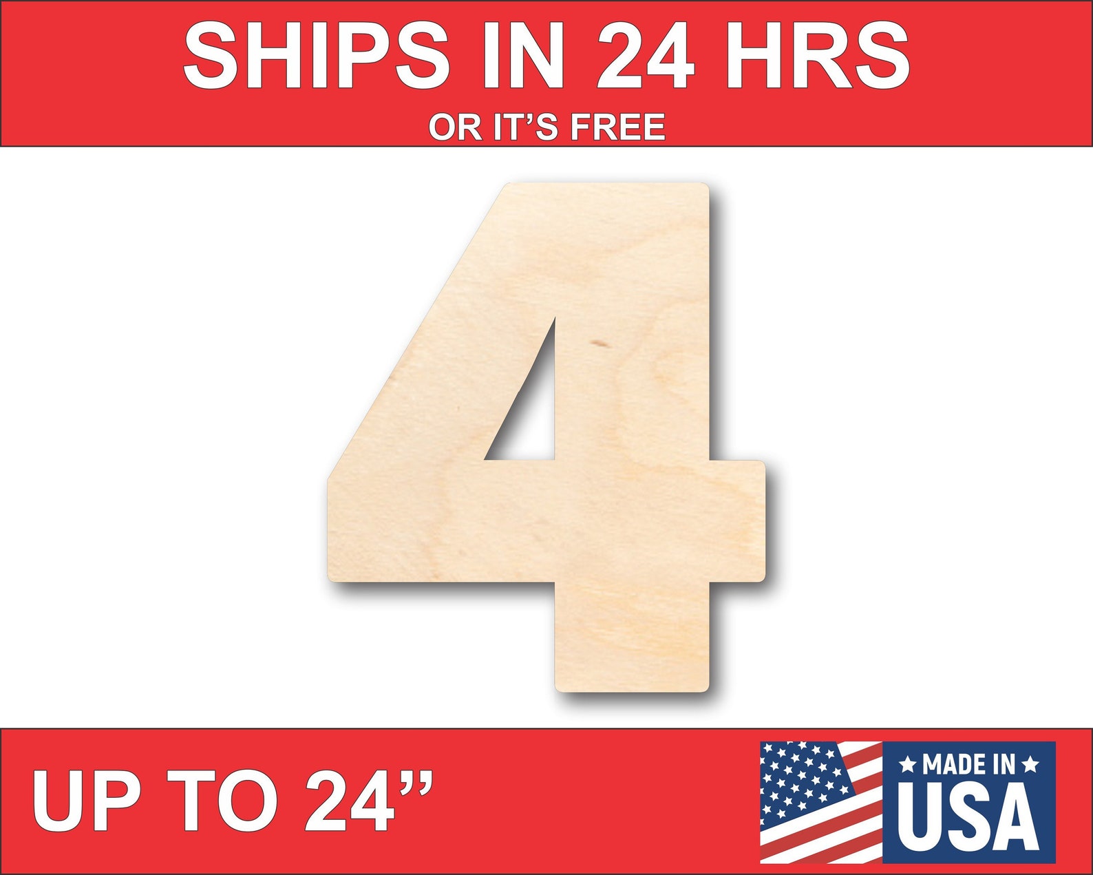 Unfinished Wooden Block Number 4 Craft up to 24 DIY - Etsy