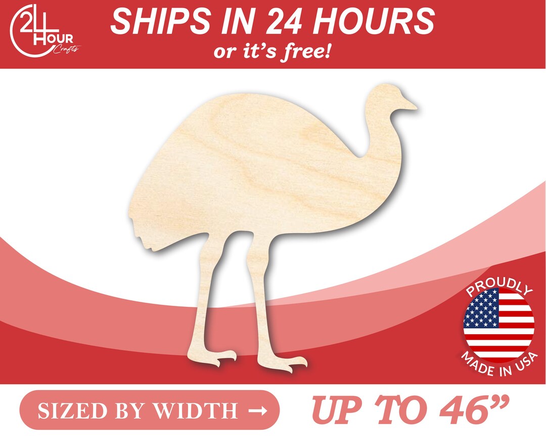 Unfinished Wooden Emu Shape - Animal - Wildlife - Craft - From 1" up to ...