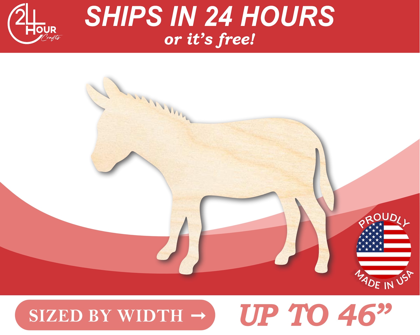 Unfinished Wooden Donkey Shape Animal Craft up to - Etsy