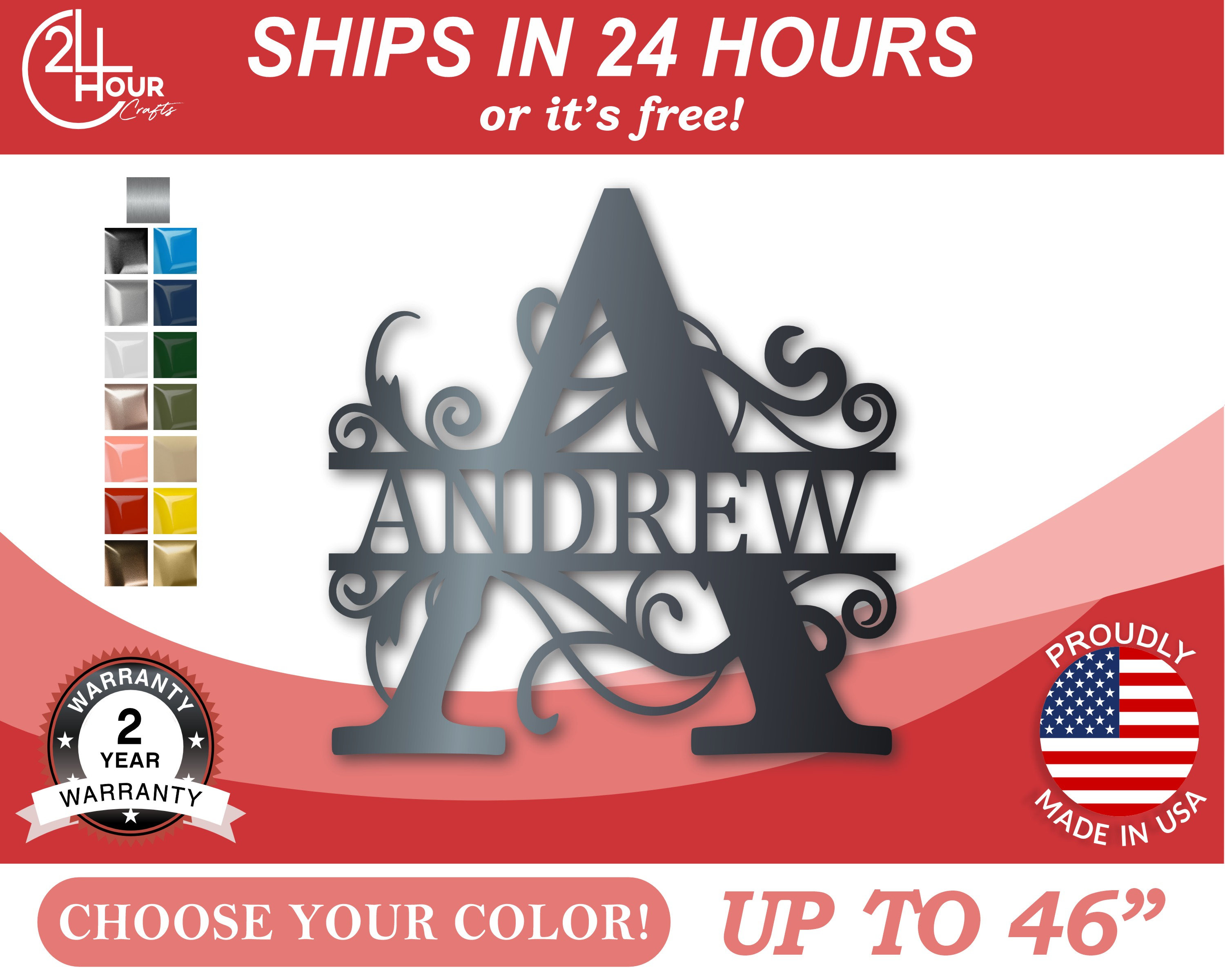 Metal Letter Monogram Wall Decor - Etsy