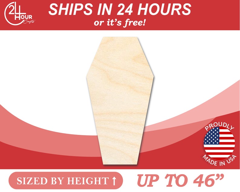 Unfinished Wooden Coffin Shape - Halloween - 2D (not a Box) Craft ...