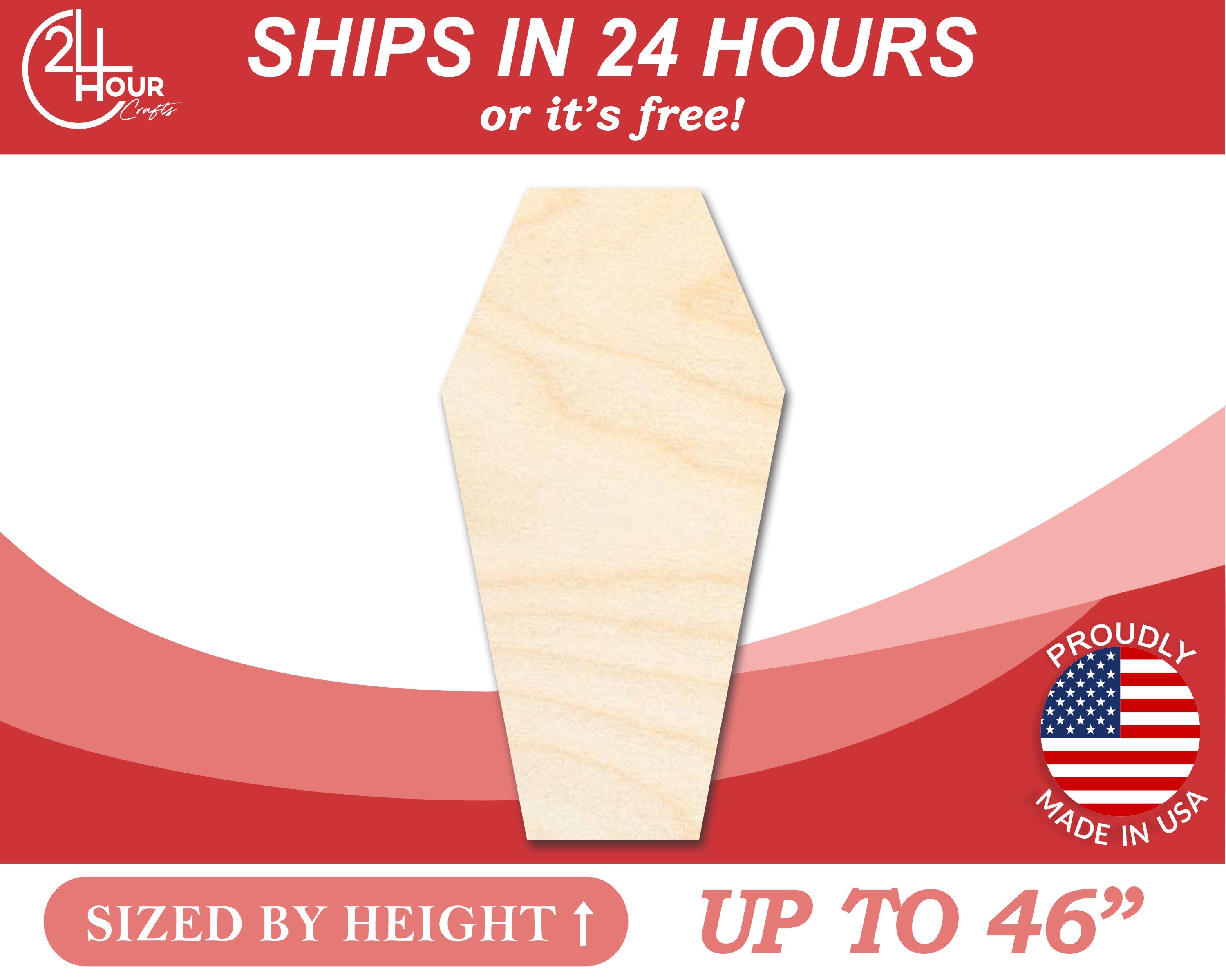 Unfinished Wooden Coffin Shape - Halloween - 2D (not a Box) Craft ...