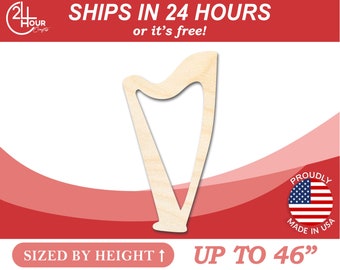 Lyre Laser Cut Out Wood Shape Craft Supply Woodcraft Cutout - Etsy