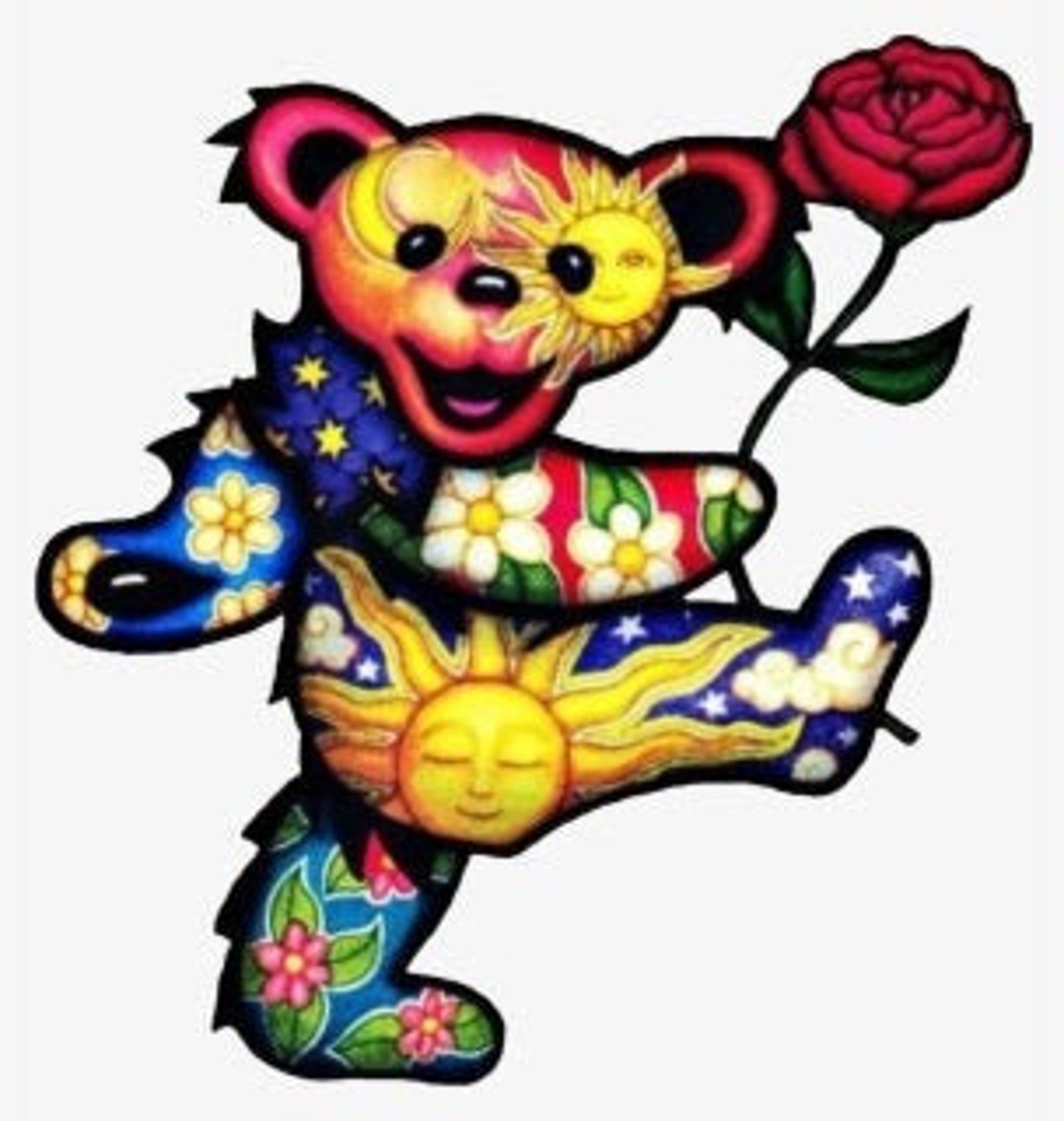 Grateful dead dancing bears grosgrain ribbon - sikoti