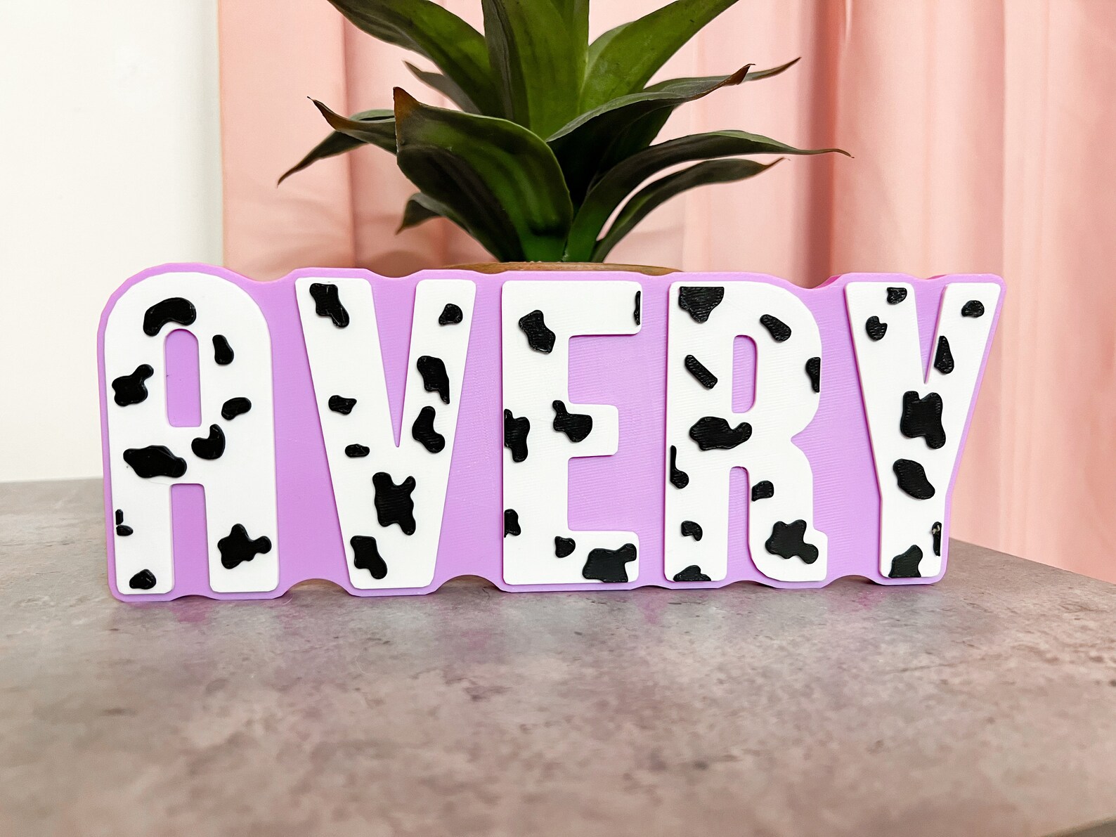 Custom 3D Cow Print Name Plate | Cow Print Name Sign | Name Plate Gift ...