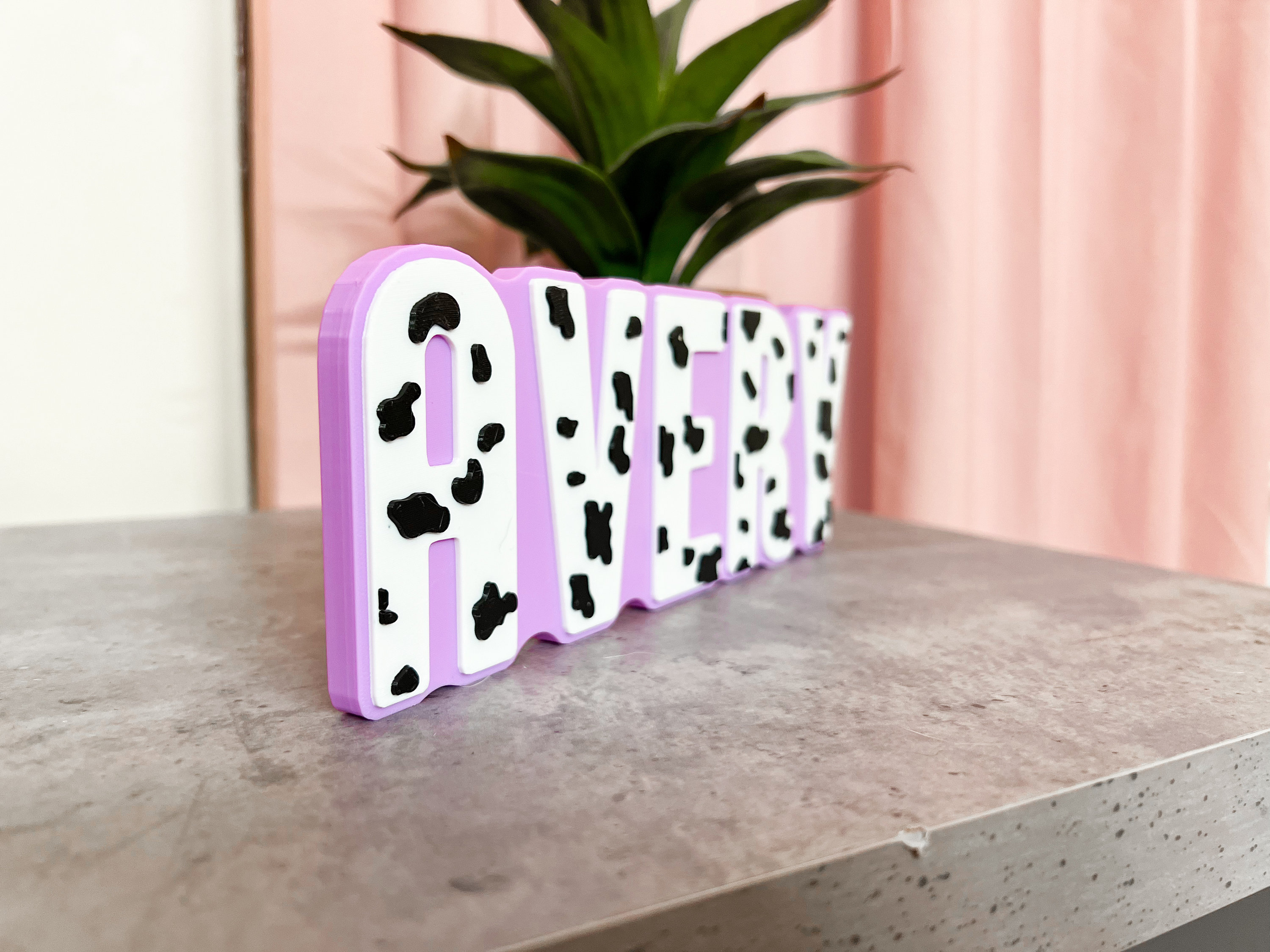 Custom 3D Cow Print Name Plate | Cow Print Name Sign | Name Plate Gift ...