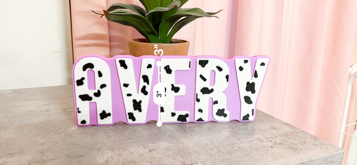 Custom 3D Cow Print Name Plate | Cow Print Name Sign | Name Plate Gift ...