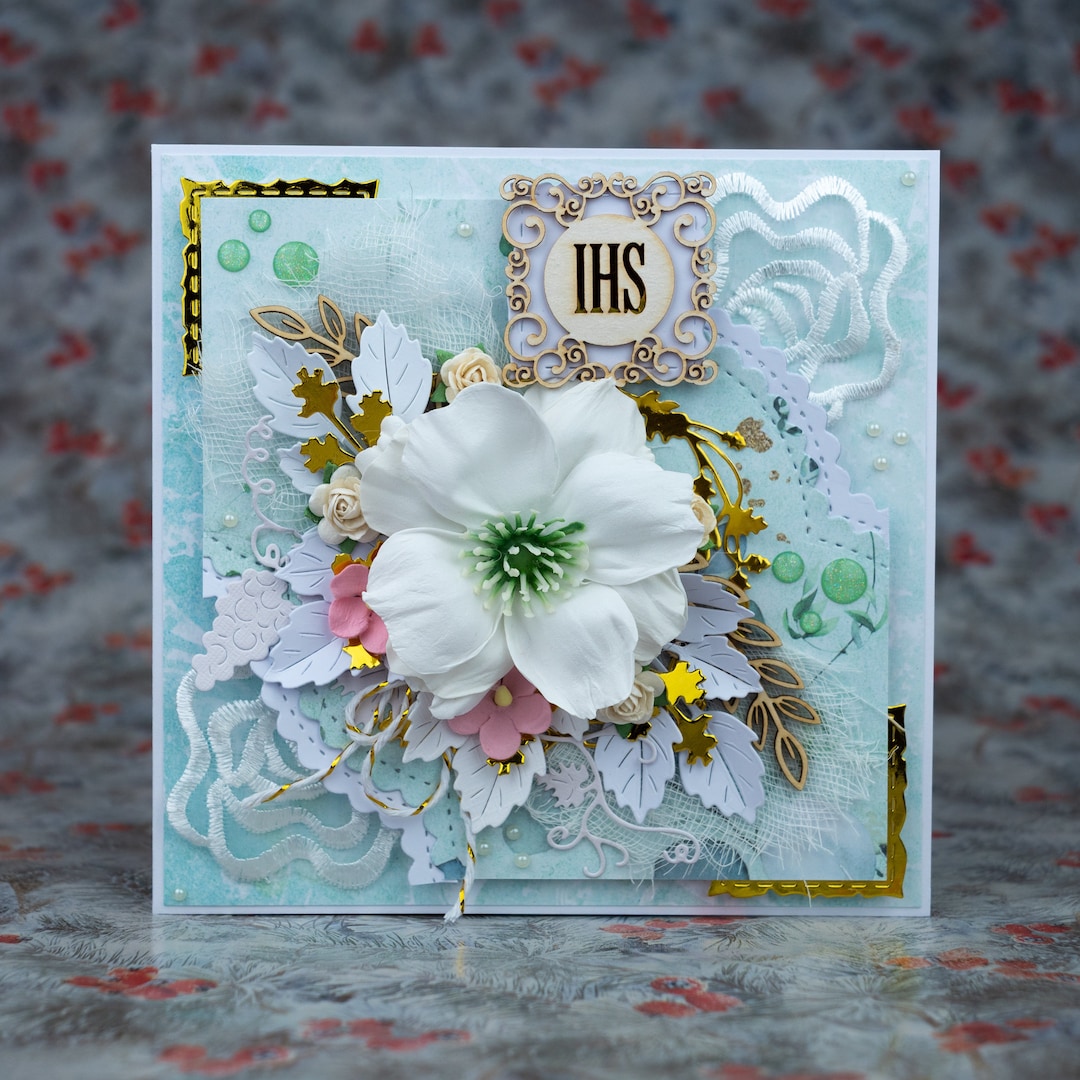 Handmade Greeting First Holy Communion Card - Unique Pamiatka Pierwszej ...