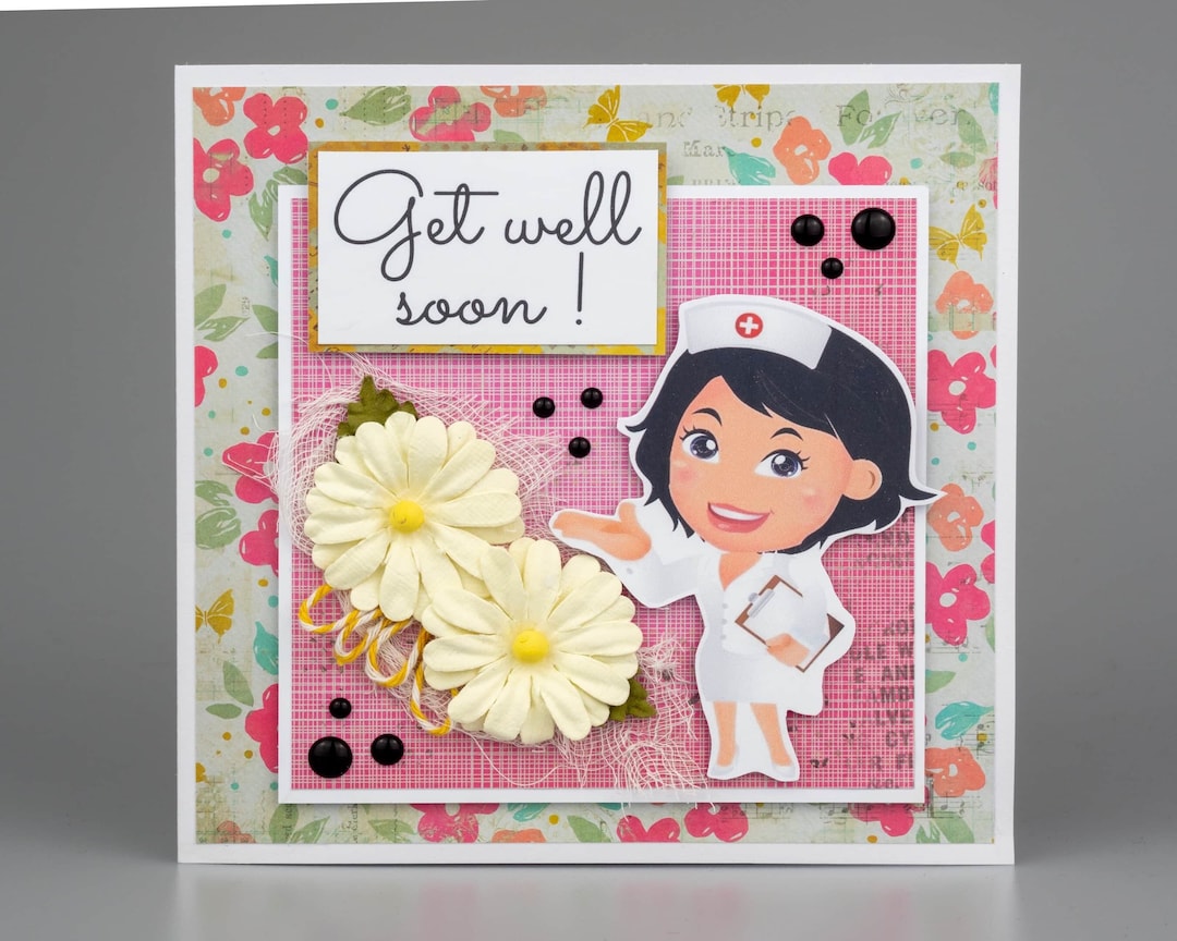 Handmade Greeting Card / Get Well Soon / Blank Inside / 3D Card - Etsy