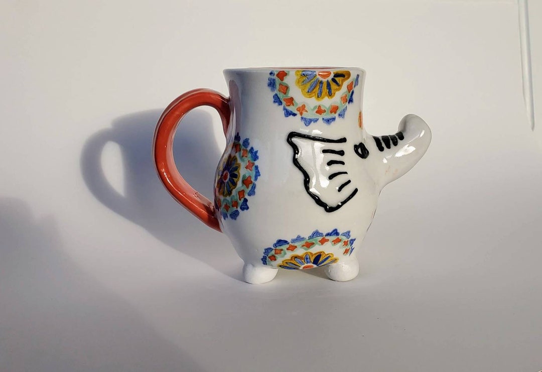 Elephant Pottery Mug Ceramic Mug Big Mug Coffee Mug Coffee Lover Gift ...