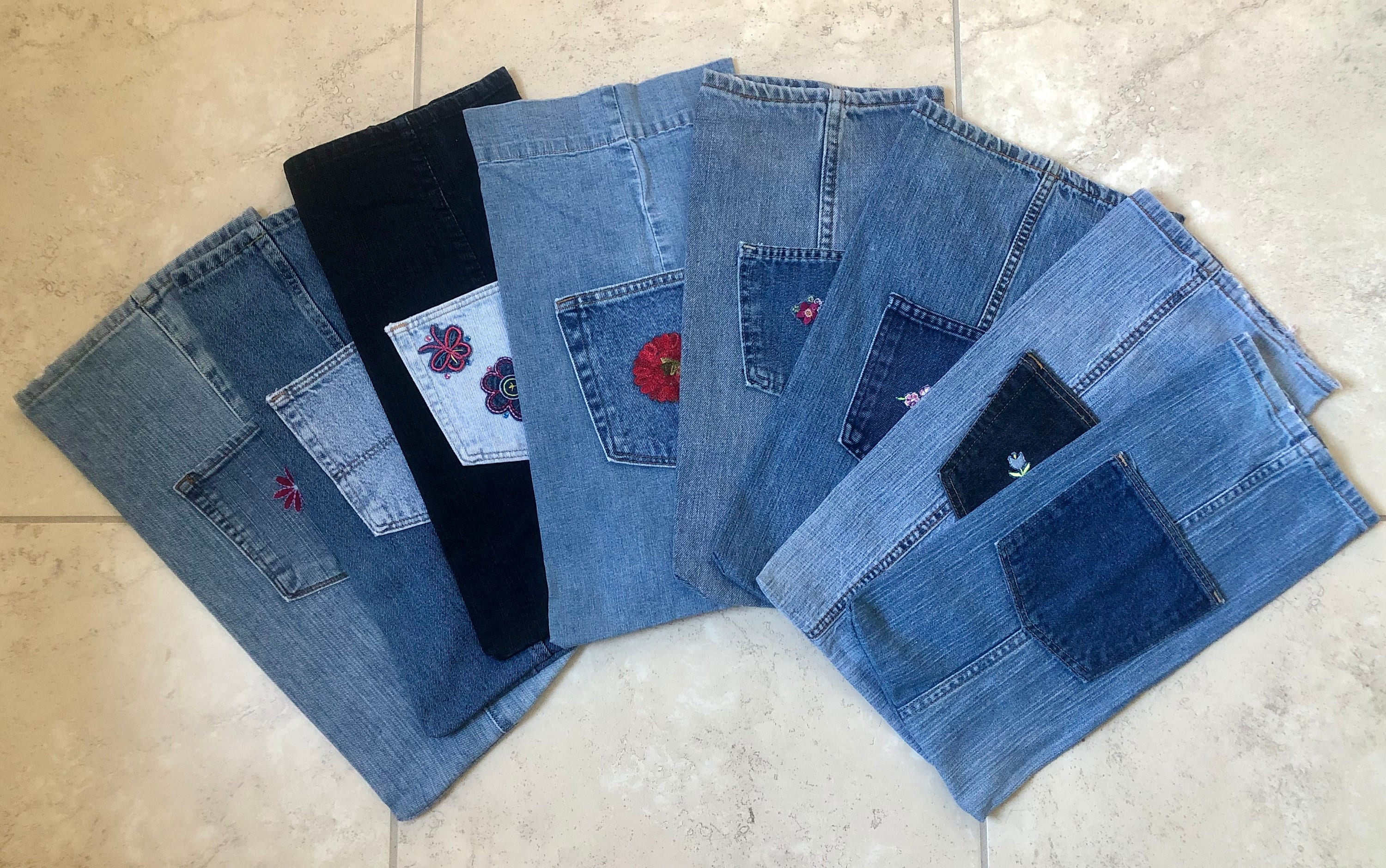 Size 7 Womens Denim Blue Jean Flip Flop Thong Sandal the - Etsy