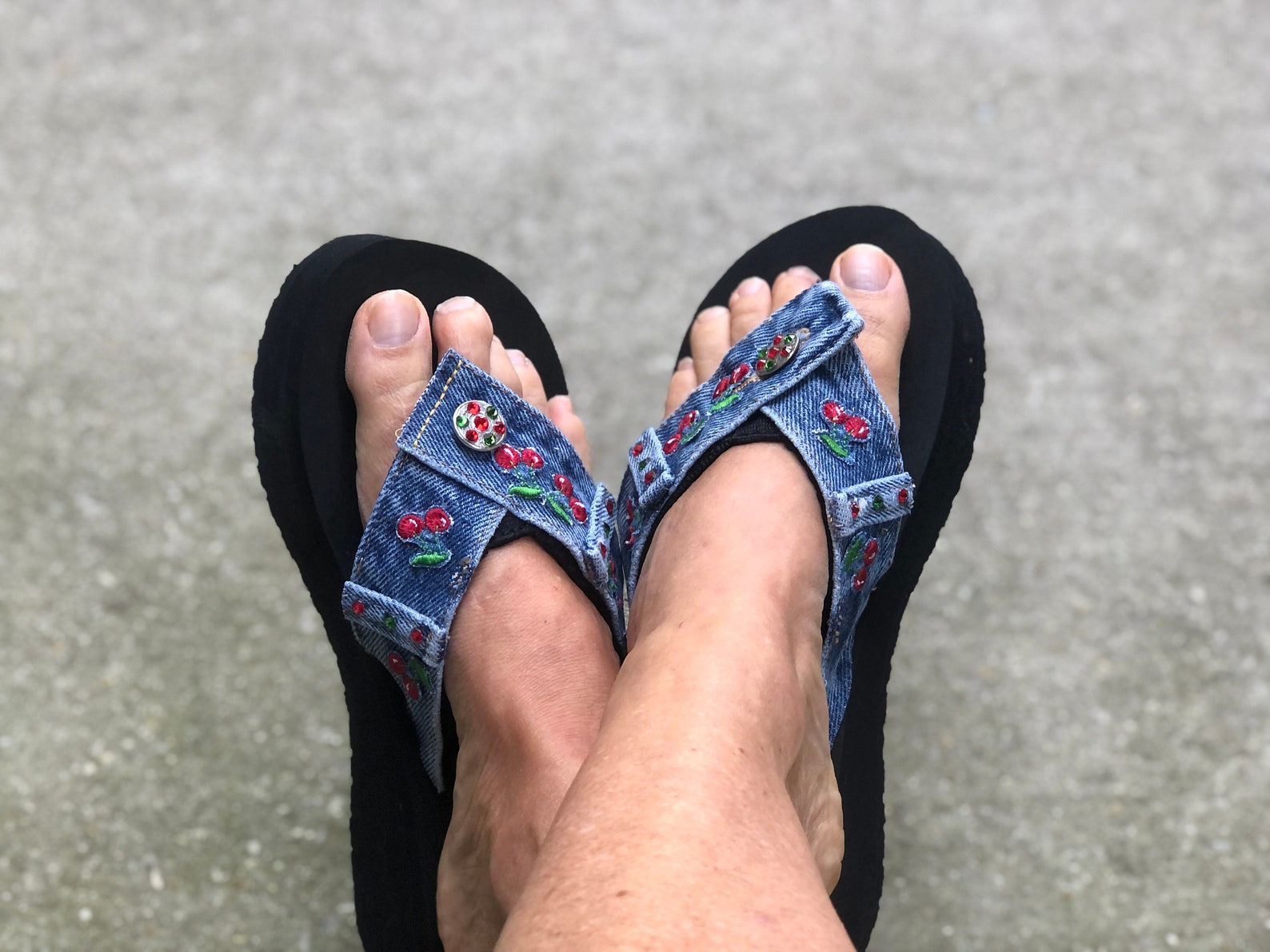 Size 8 Womens Blue Jean Sandals Sandals Denim Flip Flops - Etsy