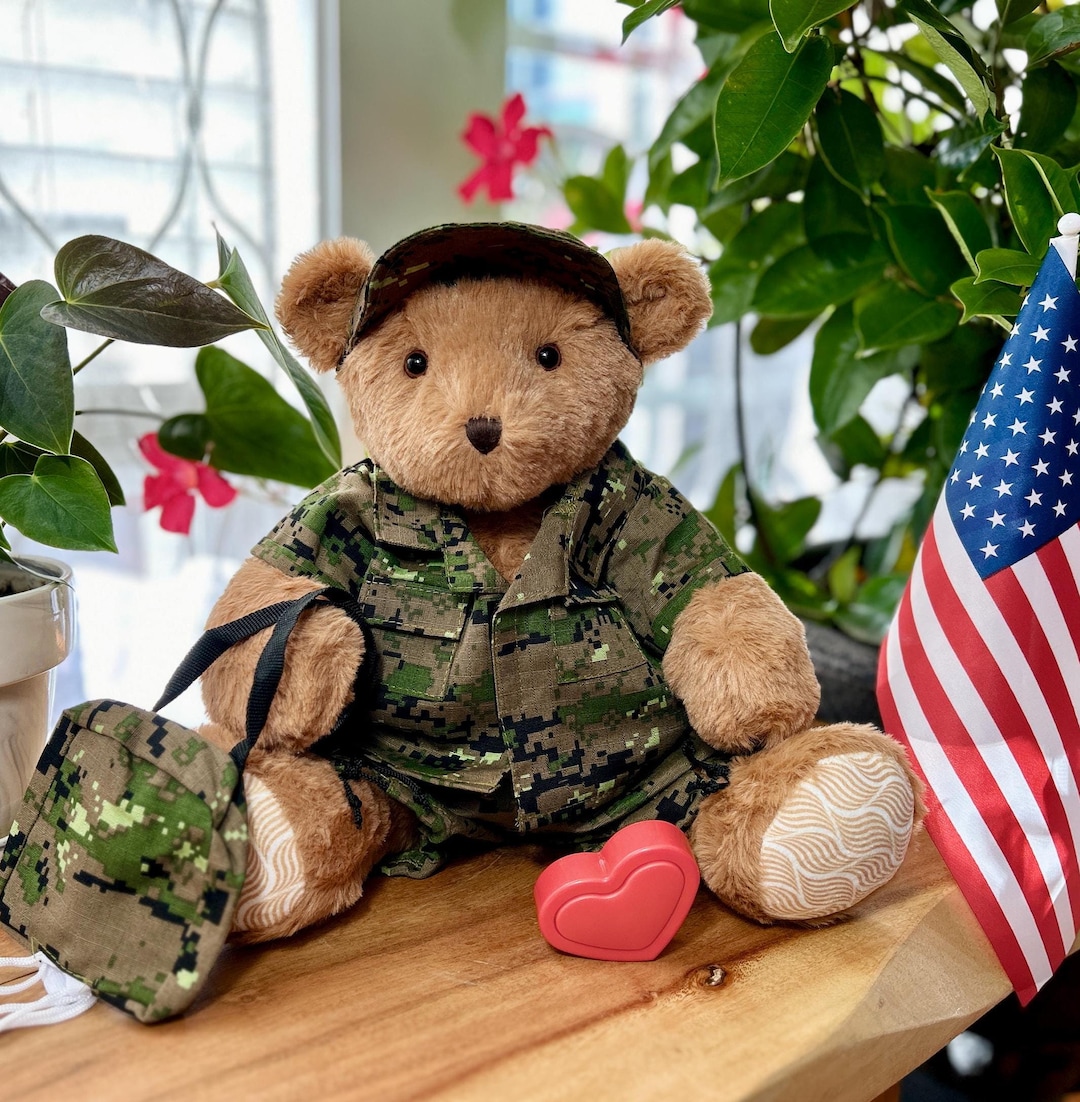 Army Gift, Military Bear With Voice Recorder, Deployment Gift, Gift for ...
