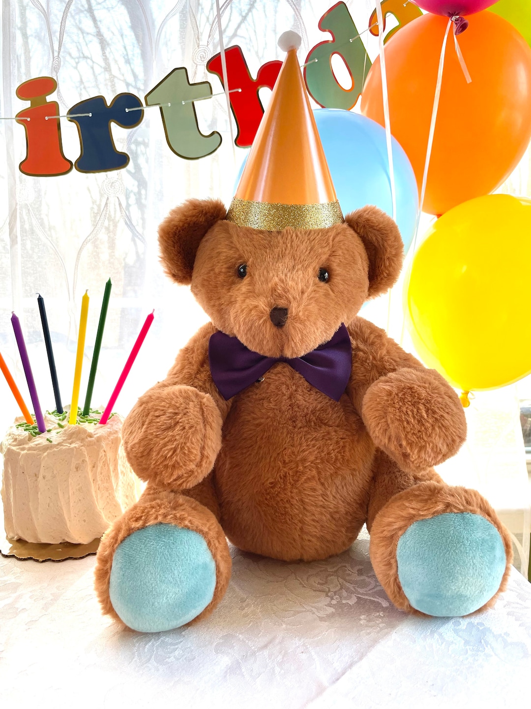 Happy Birthday Teddy Bear, Custom Birthday Bear, Girl Birthday Bear ...