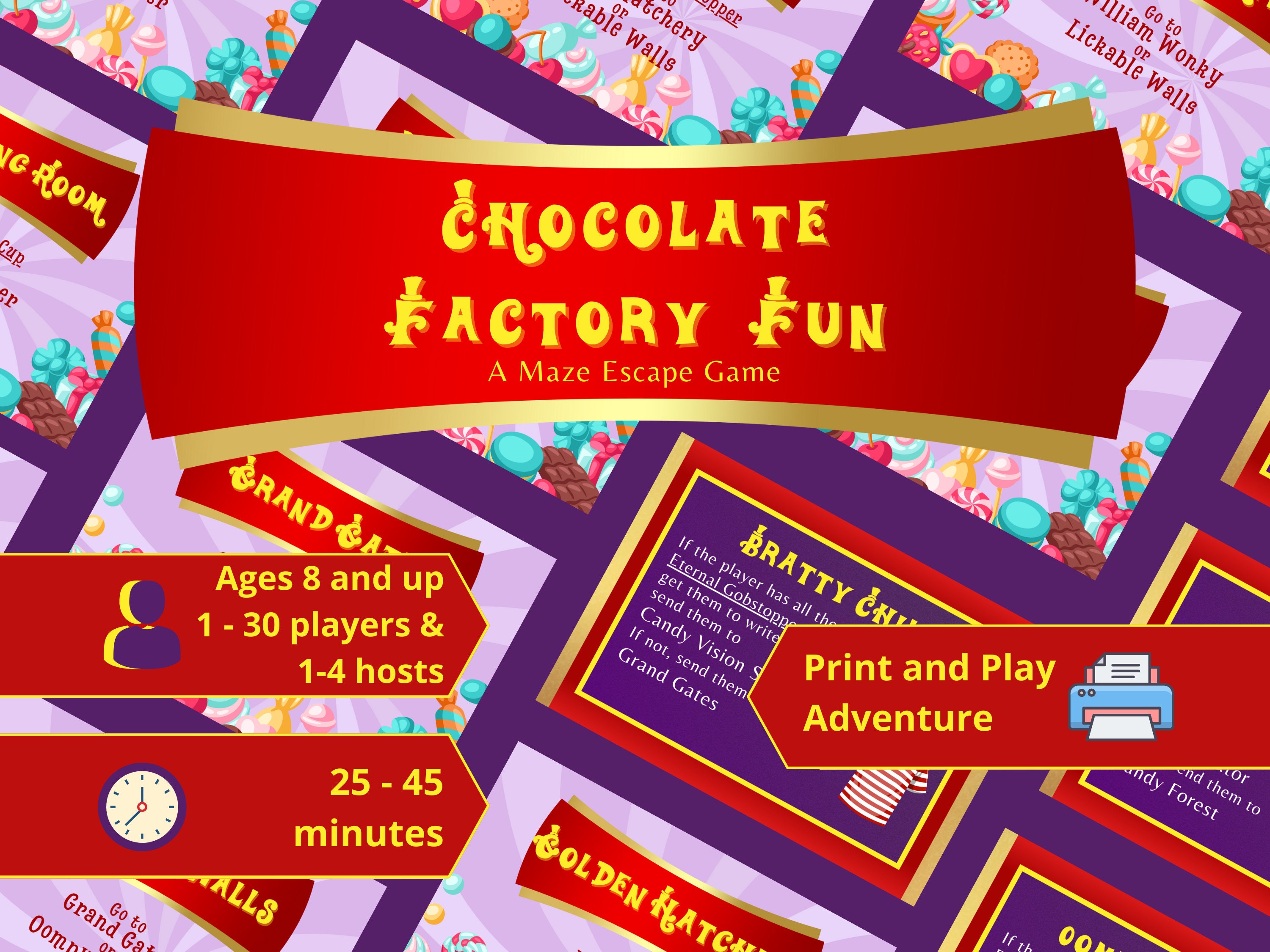 Chocolate Factory Fun - A Sweet Maze Escape Game - Digital Print-and ...