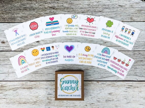 Positive Affirmation Card Set for Teachers Teacher Gift | Etsy