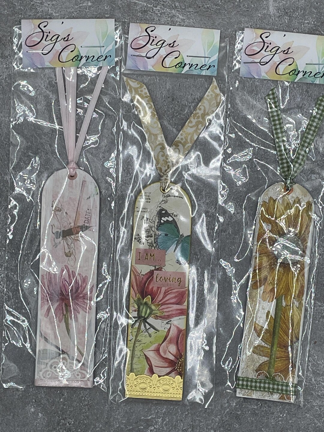 Set of Three Wooden Bookmarks With Ribbon - #10 - Stocking Stuffers ...