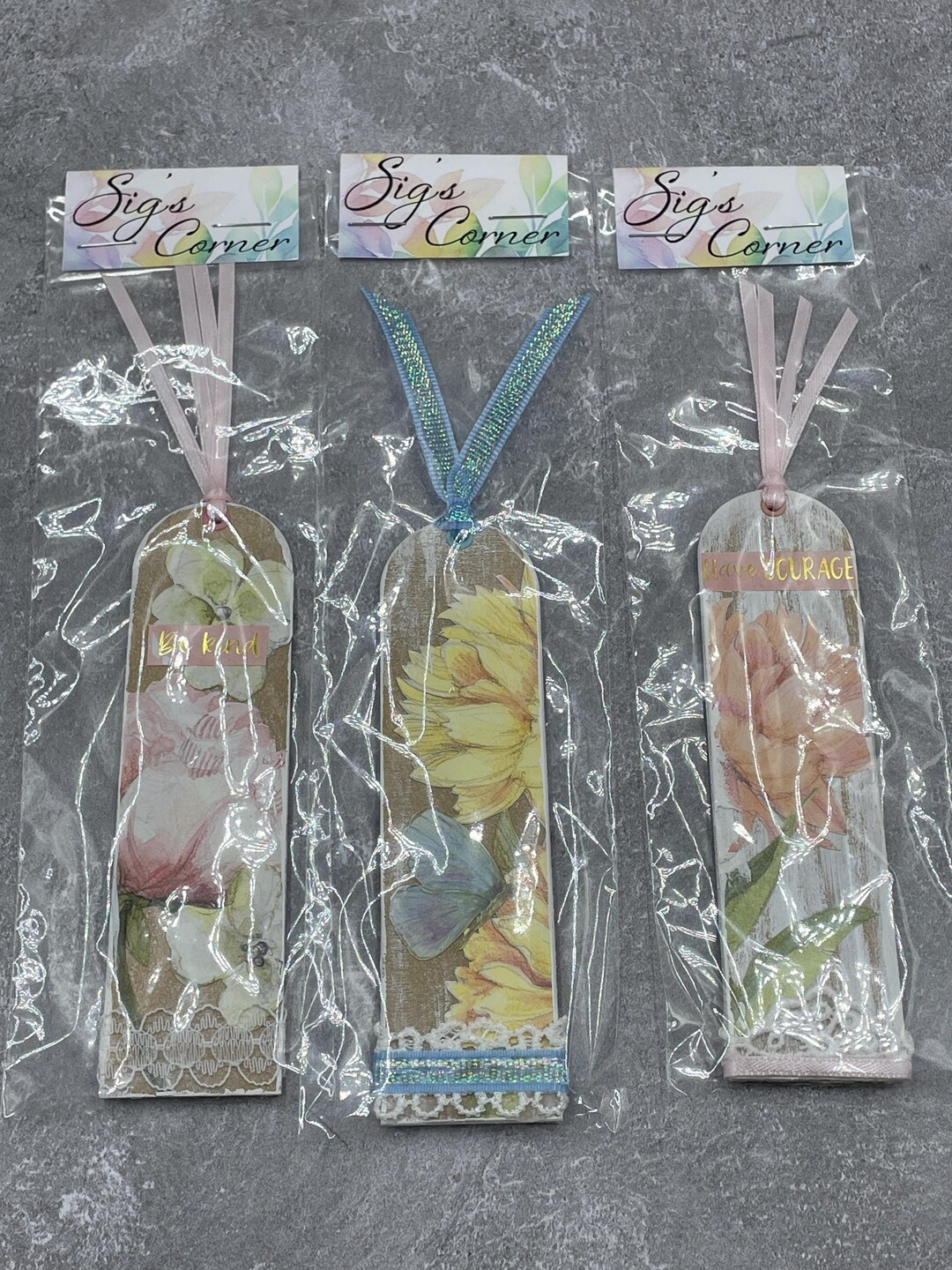 Set of Three Wooden Bookmarks With Ribbon - #12 - Stocking Stuffers ...