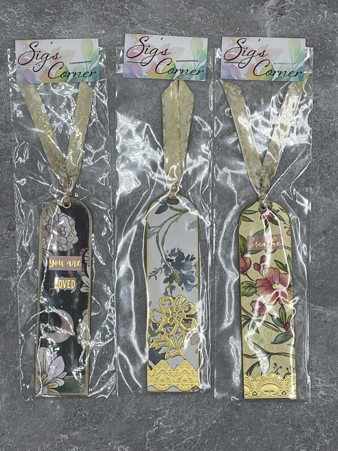Set of Three Wooden Bookmarks With Ribbon - #11 - Stocking Stuffers ...