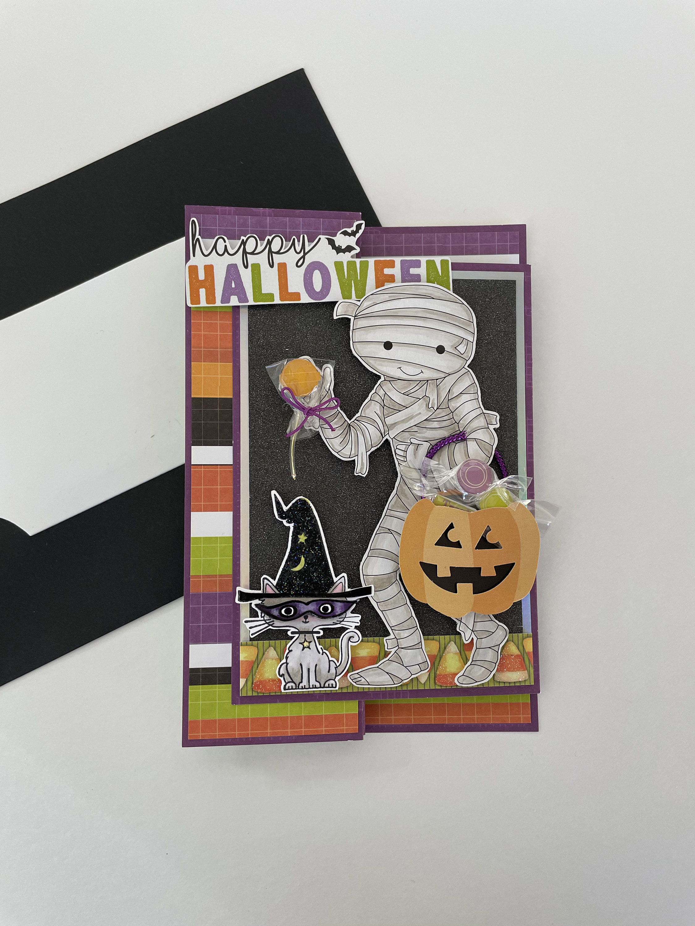 Mummy Trick-or-treating Handmade Halloween Card - Etsy